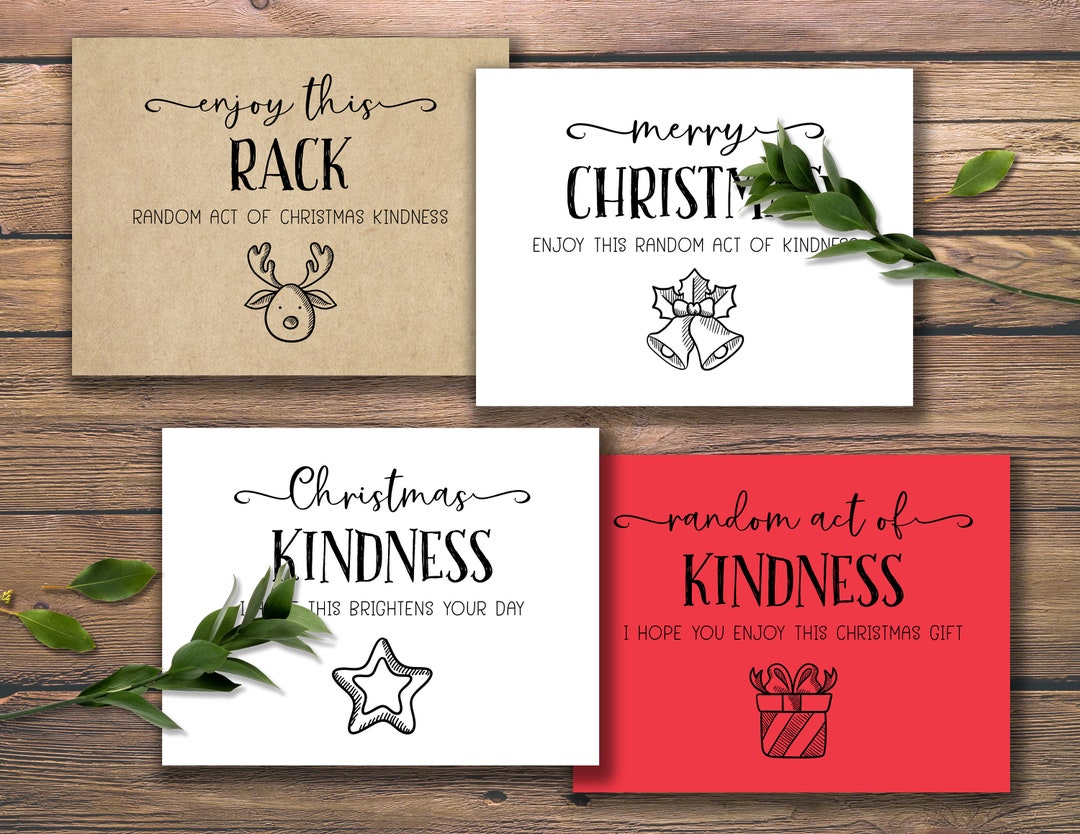 Random Act of Kindness Cards. Instant Download Printable. Christmas ...