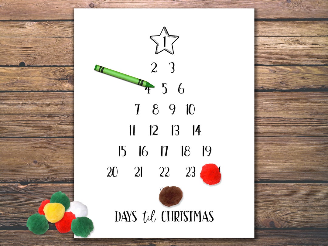 Christmas Tree Countdown. Instant Download Printable. Christmas Game ...