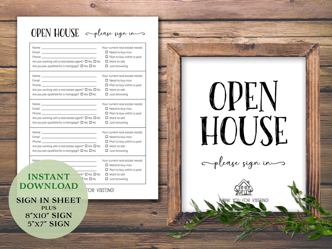 Real Estate Open House. Please Sign In. Instant Download Printable ...