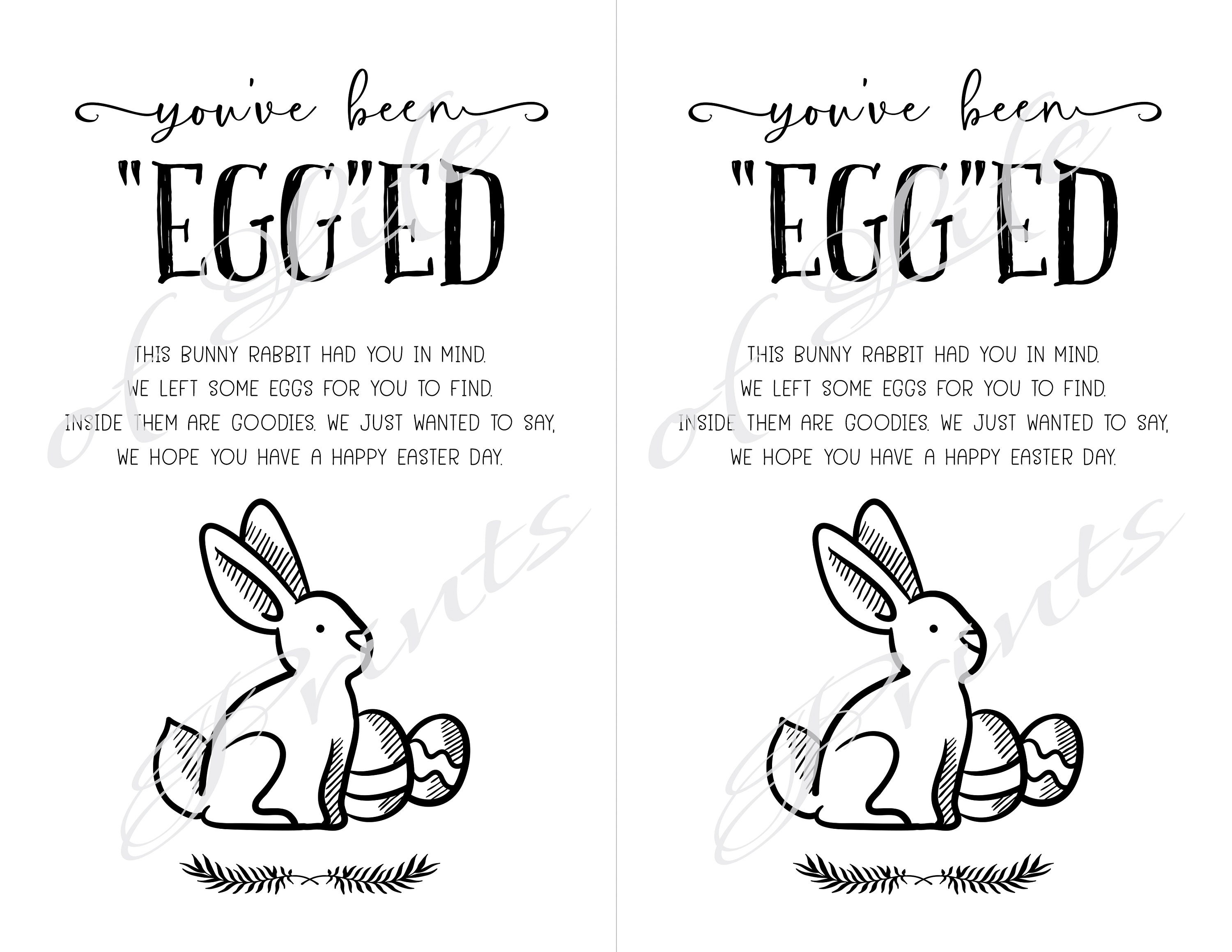 You've Been Egged. Instant Download Printable. Easter Game. We've Been ...