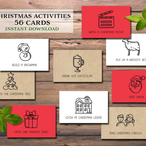 Christmas Activity Cards. Instant Download Printable. Kids | Etsy