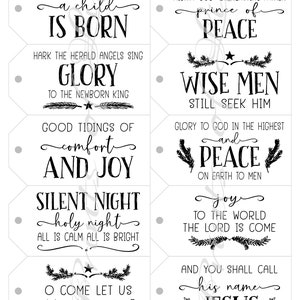 Christmas Gift Tags. Christian Song & Bible Verse. Instant Download ...