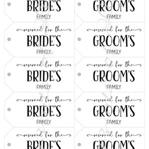 Reserved Seat Tags. Instant Download Printable. Rustic Chic Wedding ...