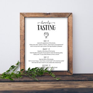 Brandy Tasting Party Kit. Instant Download Printable. Score Card, Place ...