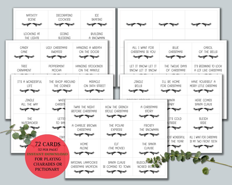 Christmas Games Bundle. Instant Download Printable. Holiday Party Pack ...