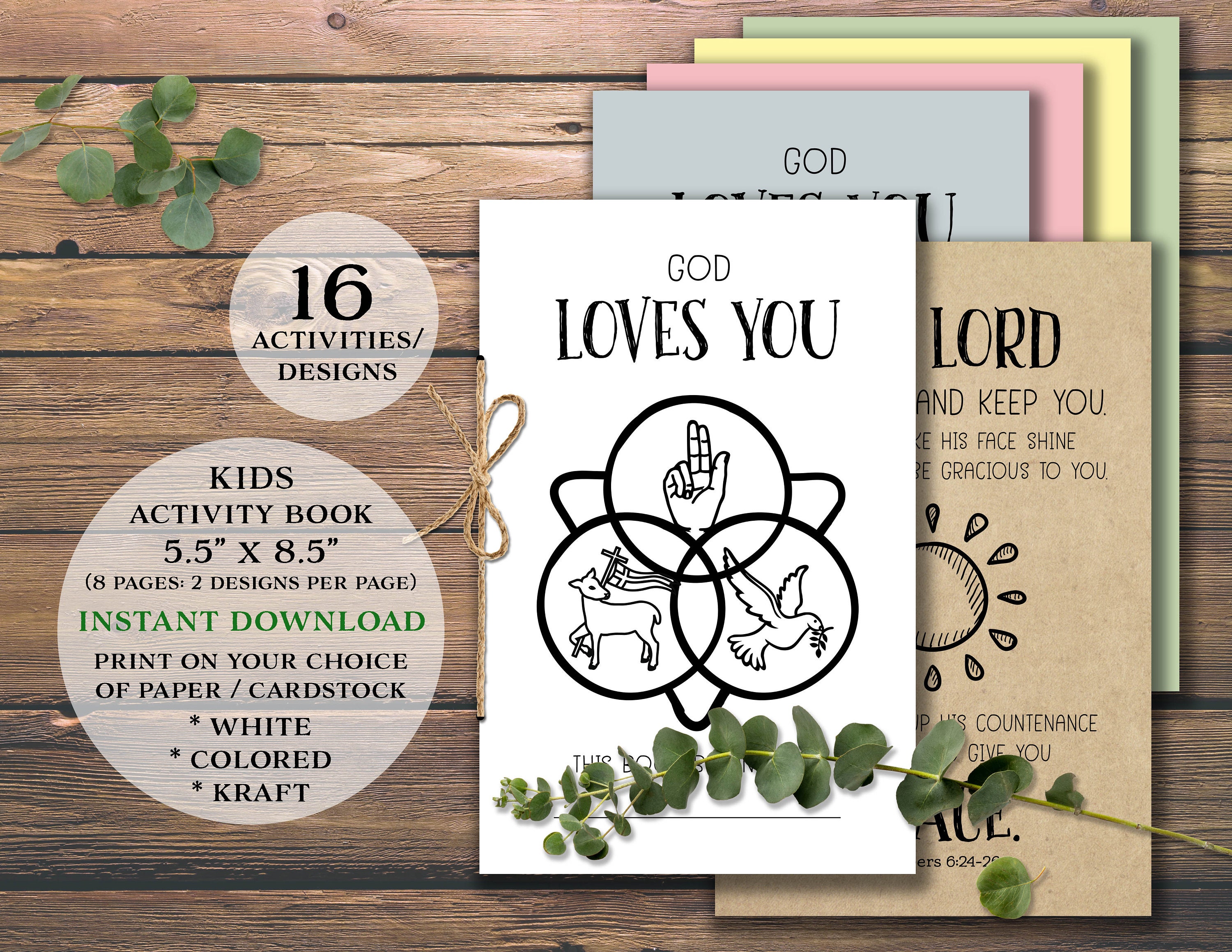 Christian Kid's Activity Book. Instant Download Printable. Bible Verse ...