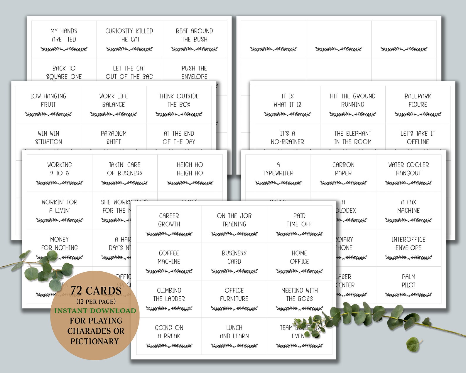 Office Games Bundle. Instant Download Printable. This or That, Roll ...