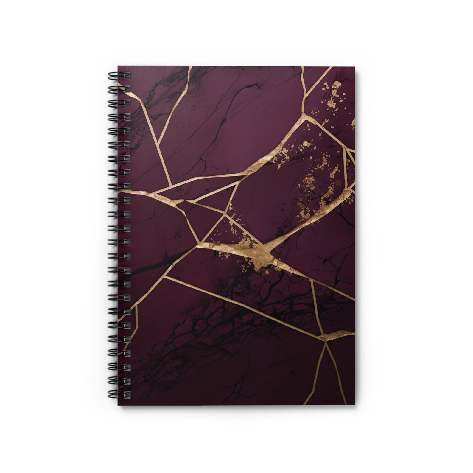 Kintsugi Purple Gold Spiral Notebook, Japanese Pottery Style Cover ...
