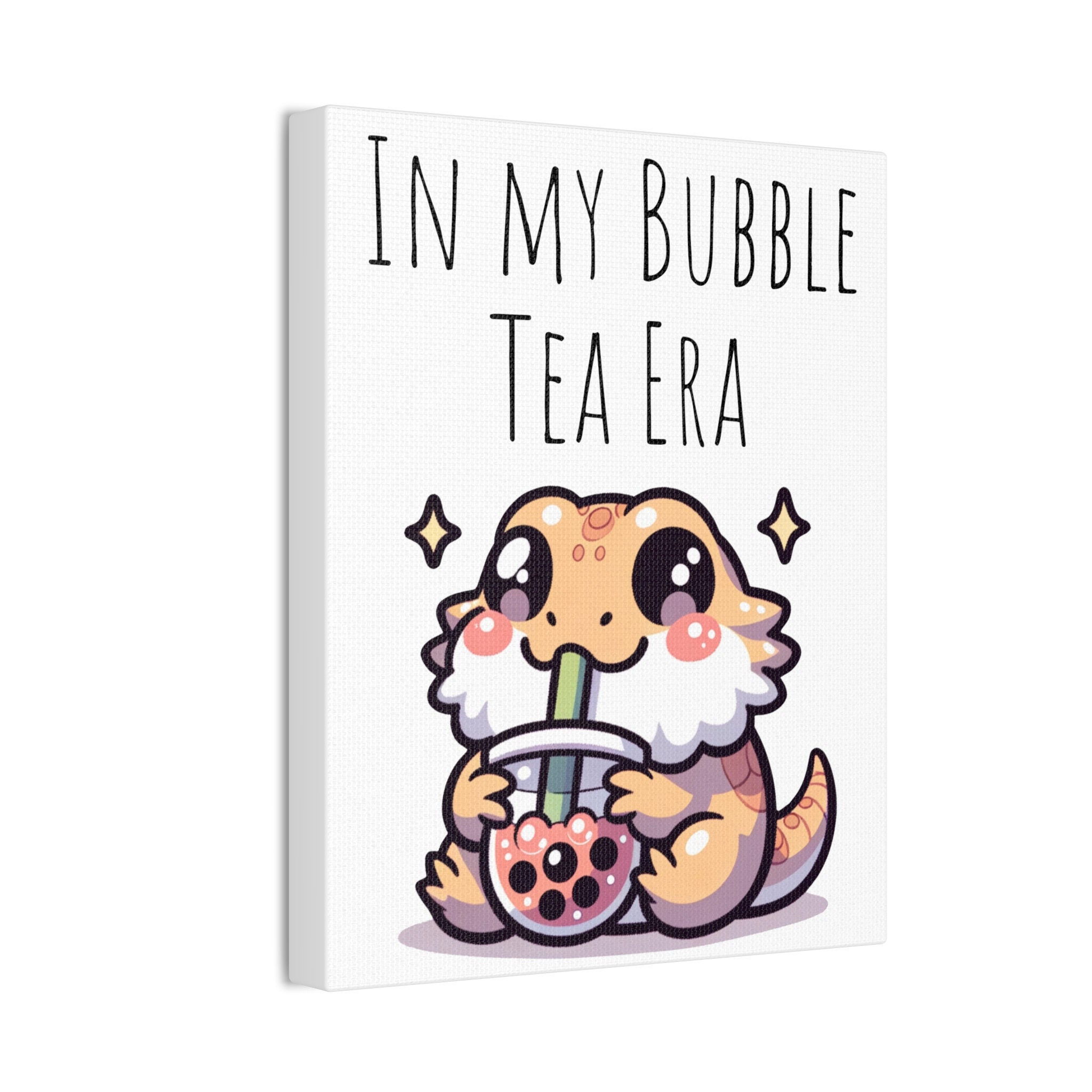 Bearded Dragon Bubble Tea Era Kawaii Style Wall Art, Boba Drink ...