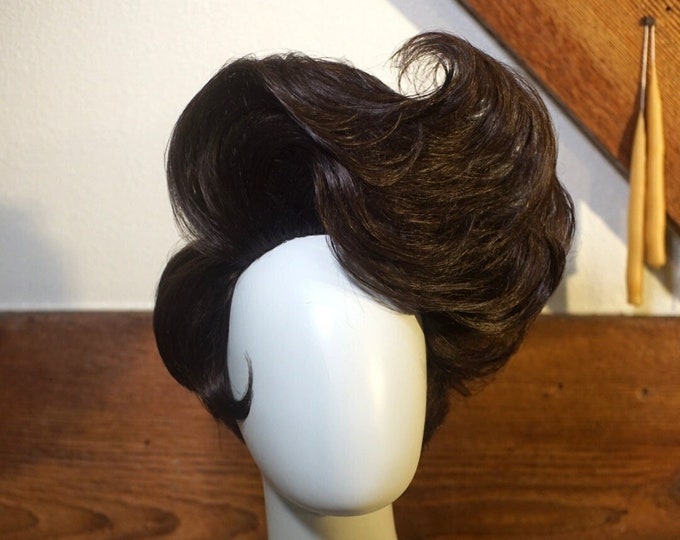 Retro Wig Hairstyle 1960's Vintage Short Brunette Side Swoop Bang - Etsy