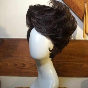 Retro Wig Hairstyle 1960's Vintage Short Brunette Side Swoop Bang - Etsy