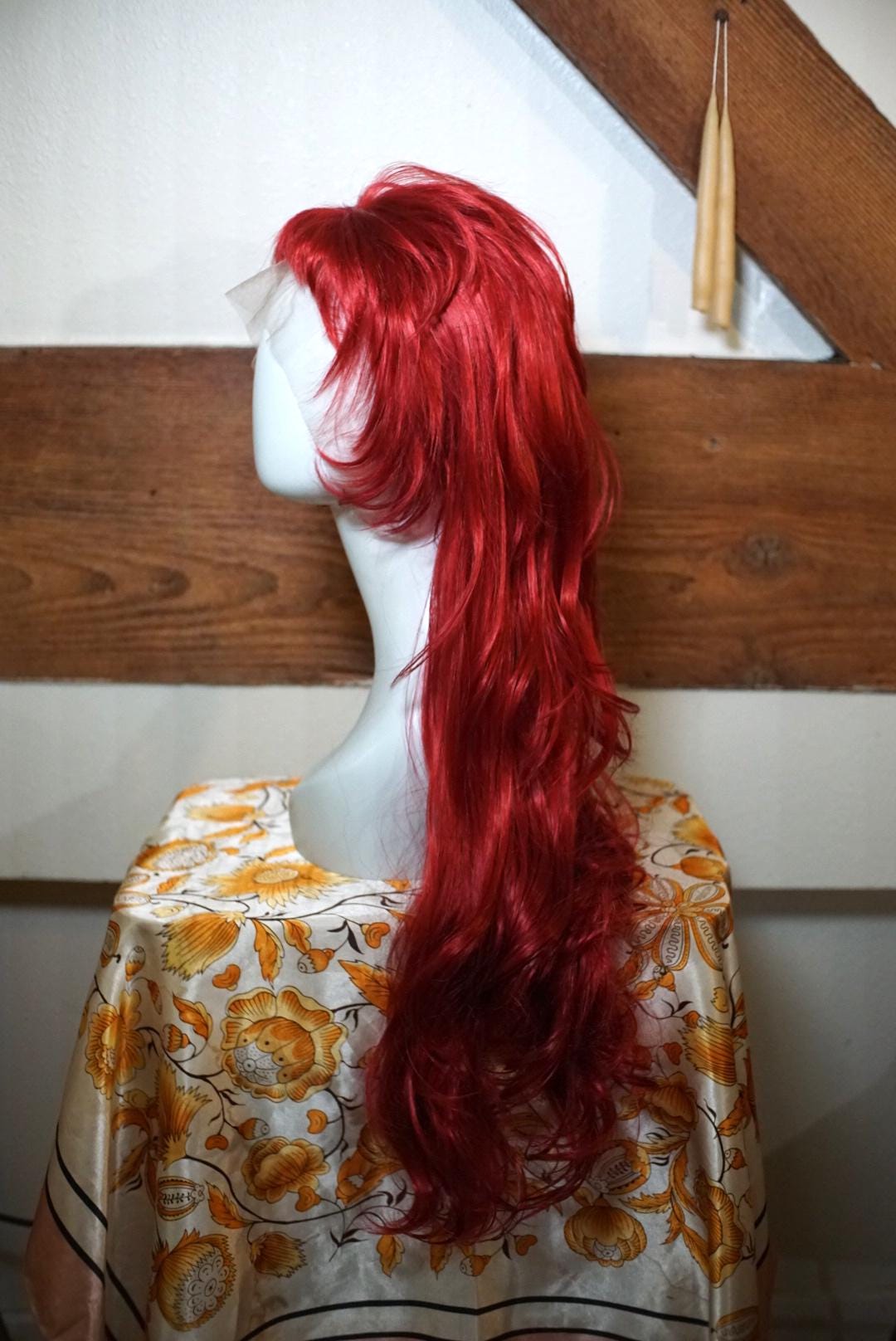 Long Fairy Cut Cherry Red Lace Front Wig - Etsy