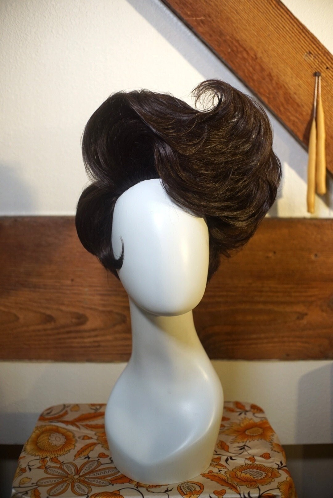Retro Wig Hairstyle 1960's Vintage Short Brunette Side Swoop Bang - Etsy