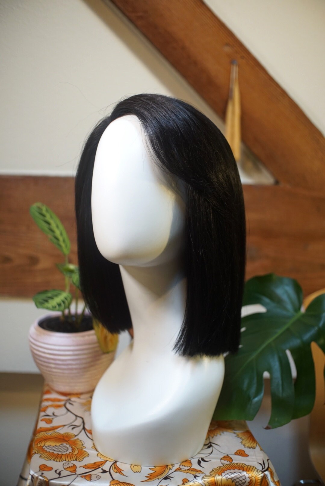 Sleek Long Bob With Bangs Synthetic Lace Front Wig - Etsy