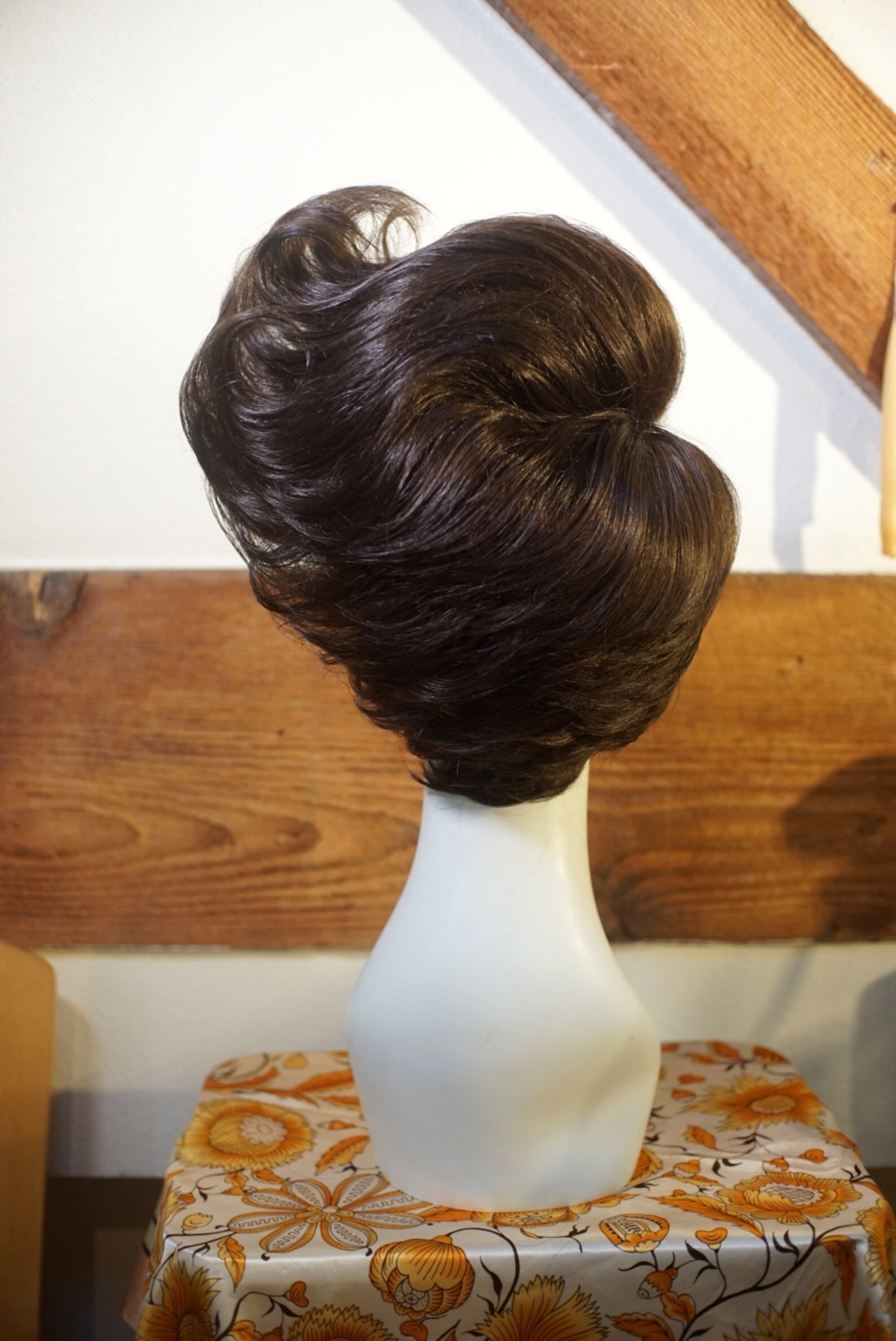 Retro Wig Hairstyle 1960's Vintage Short Brunette Side Swoop Bang - Etsy
