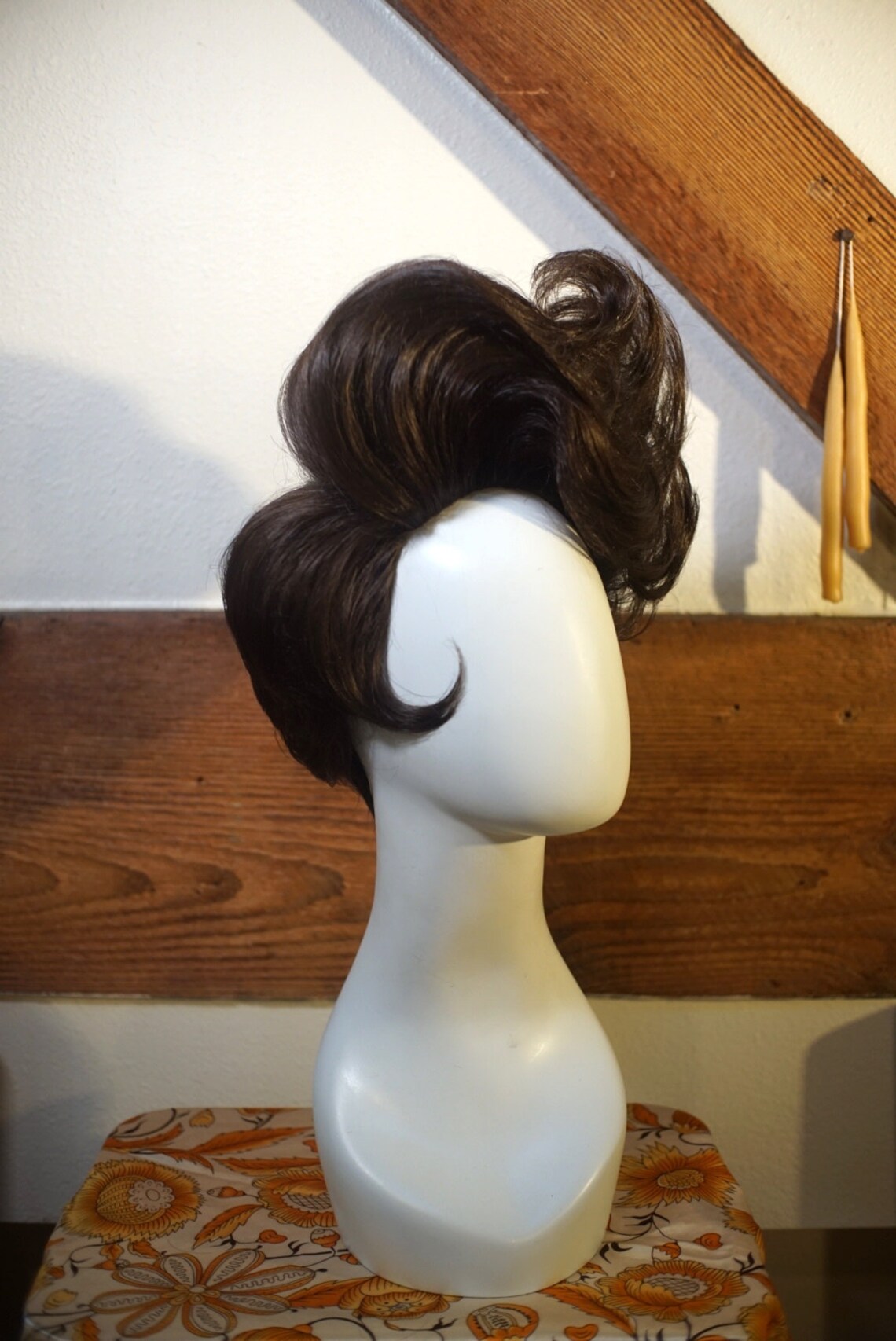 Retro Wig Hairstyle 1960's Vintage Short Brunette Side Swoop Bang - Etsy