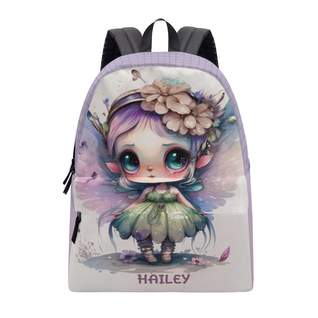 Custom Fairy Backpack Purple Watercolor Pixie Bag Personalized Baby Bag ...