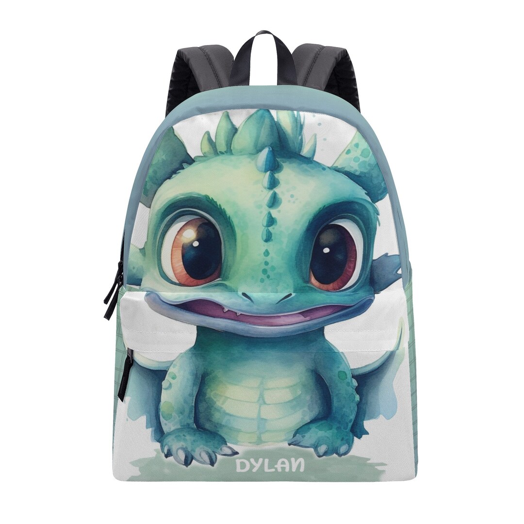 Custom Cute Dragon Backpack Green Dragon School Bag - Etsy