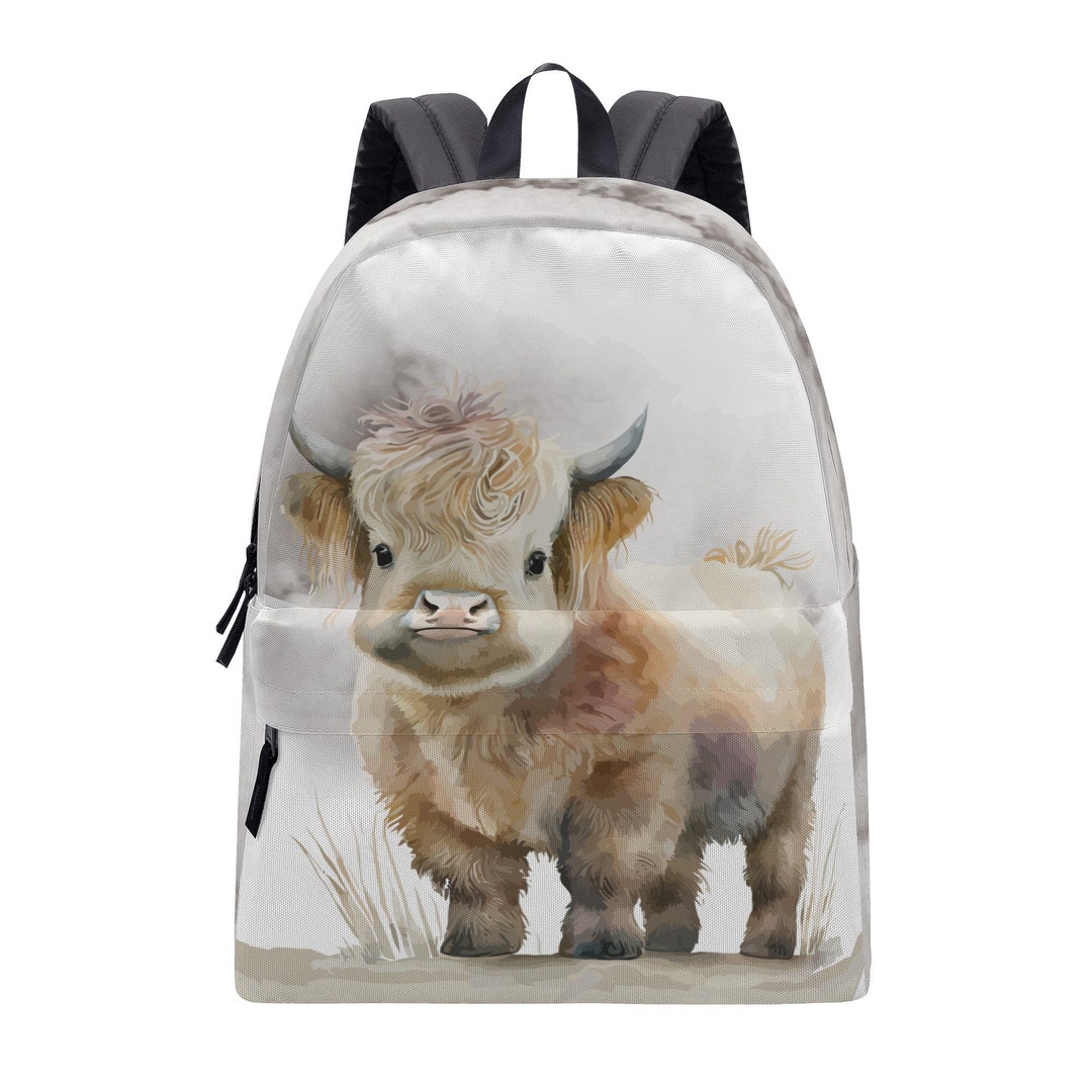 Personalized Cow Cotton Backpack, Custom Baby Bag, Kids Backpack, Cute ...