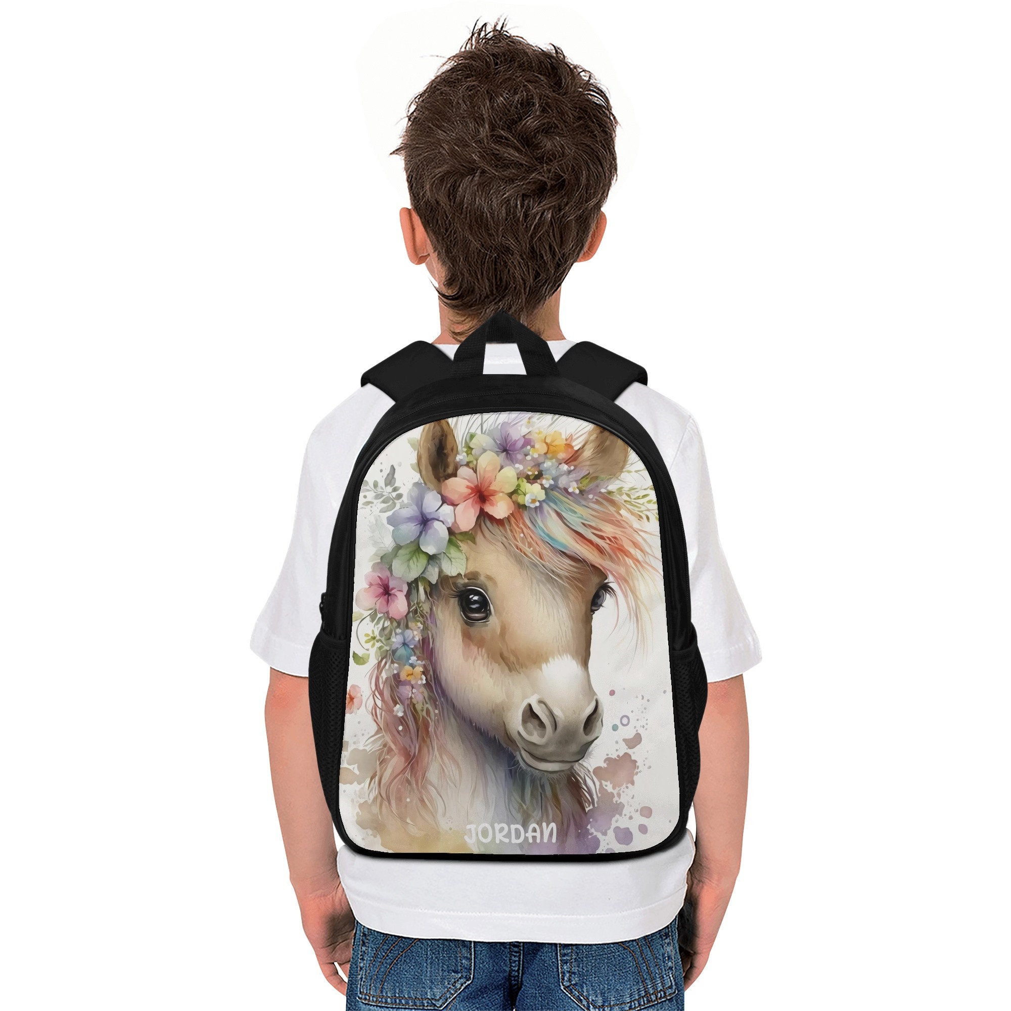 Custom Horse Kids Backpack, School Backpack, Travel Bag, Personalized ...