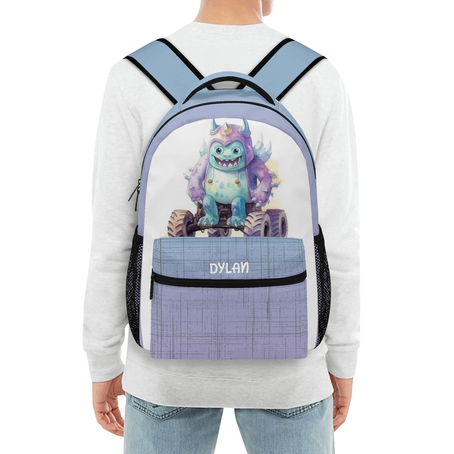 Custom Monster Truck Backpack Custom Travel Bag Baby Bag Personalized ...