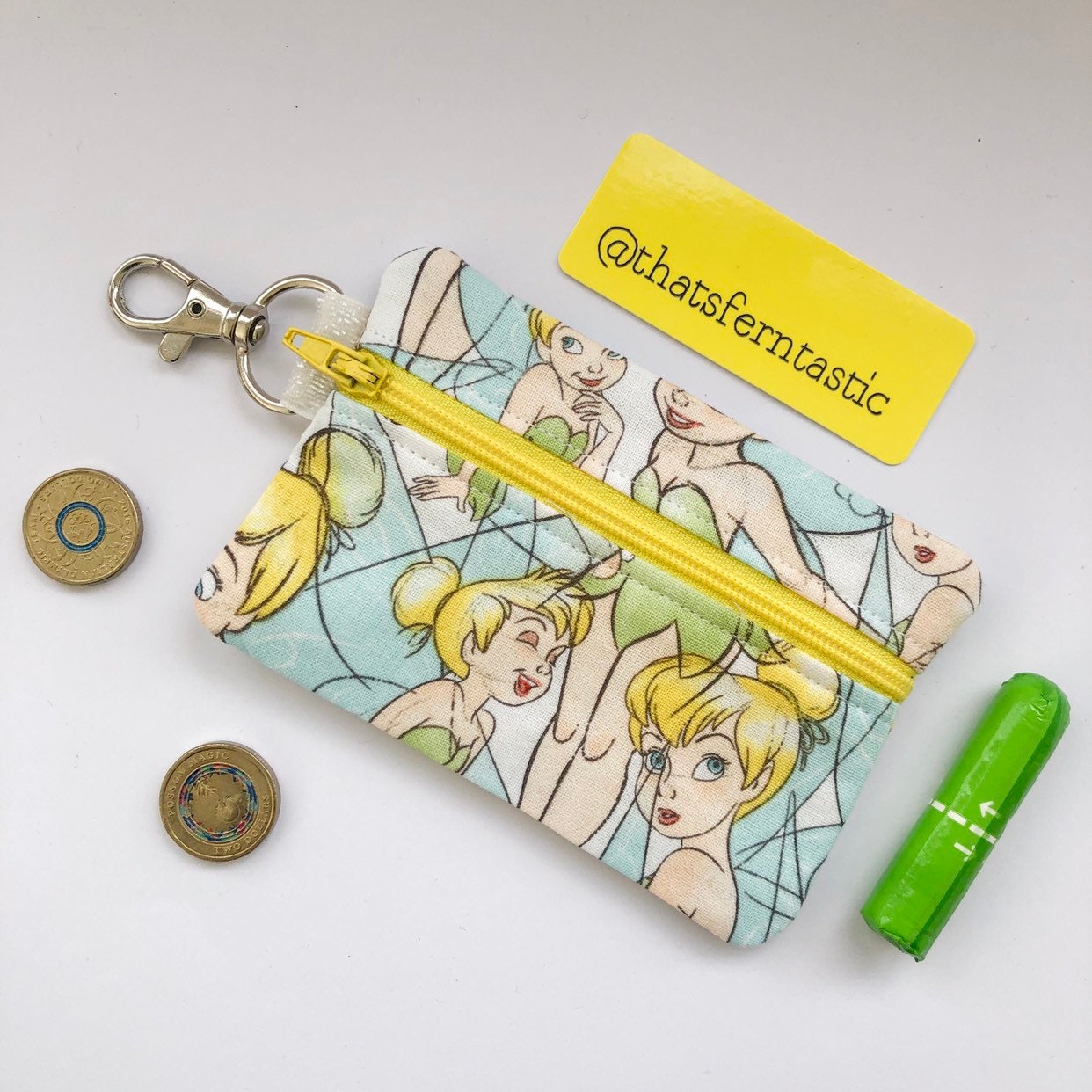 Tinkerbell Zip Pouch - Disney Coin Purse - Period Kit - Fairy Card ...