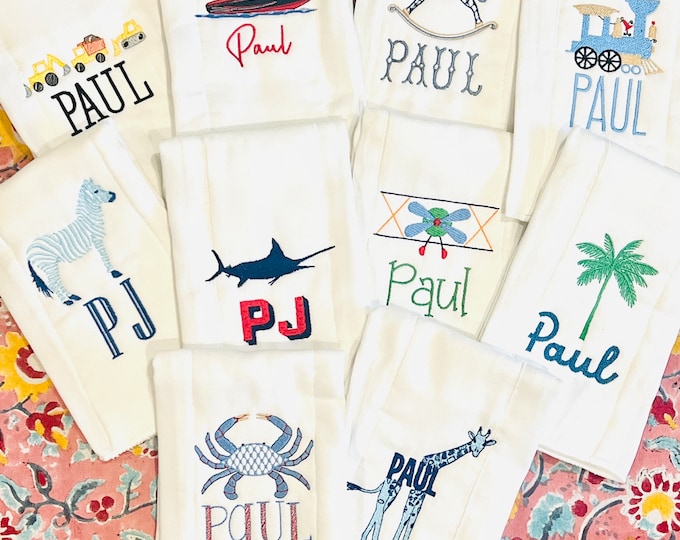 Burp Cloth | Embroidered Burp Cloth |monogrammed Burp Cloth | Baby Gift ...