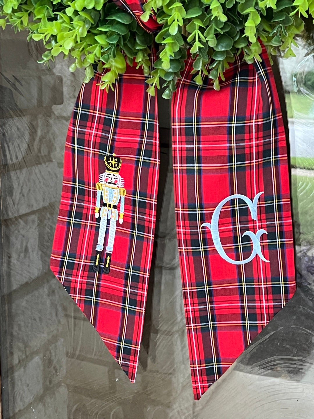 Embroidered Christmas Holiday Wreath Sash | Nutcracker | Merry ...