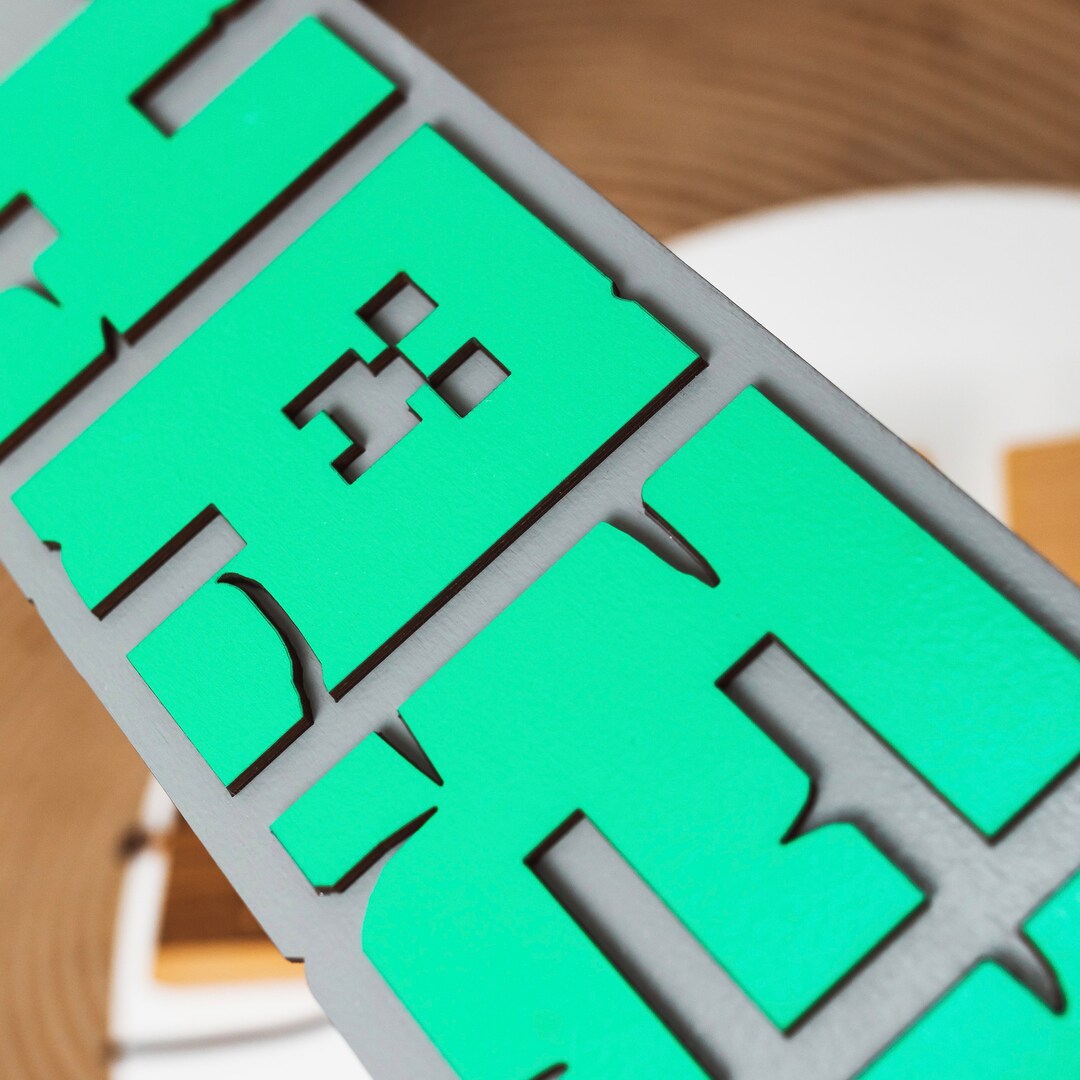 Personalized Minecraft Wooden Letters Wall Name Sign Custom 16th ...