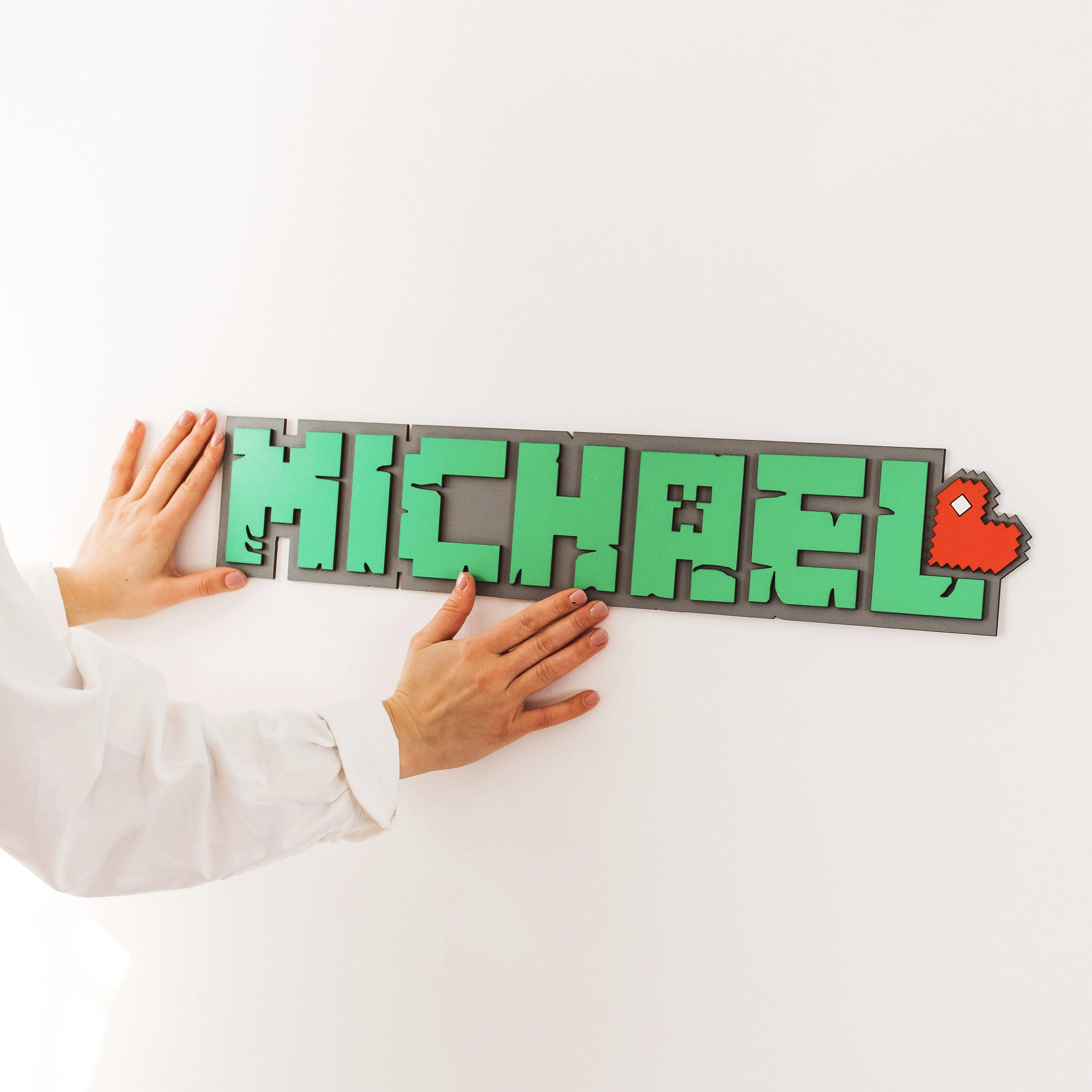 Personalized Wooden Letters in Minecraft Style, Wall Name Sign ...