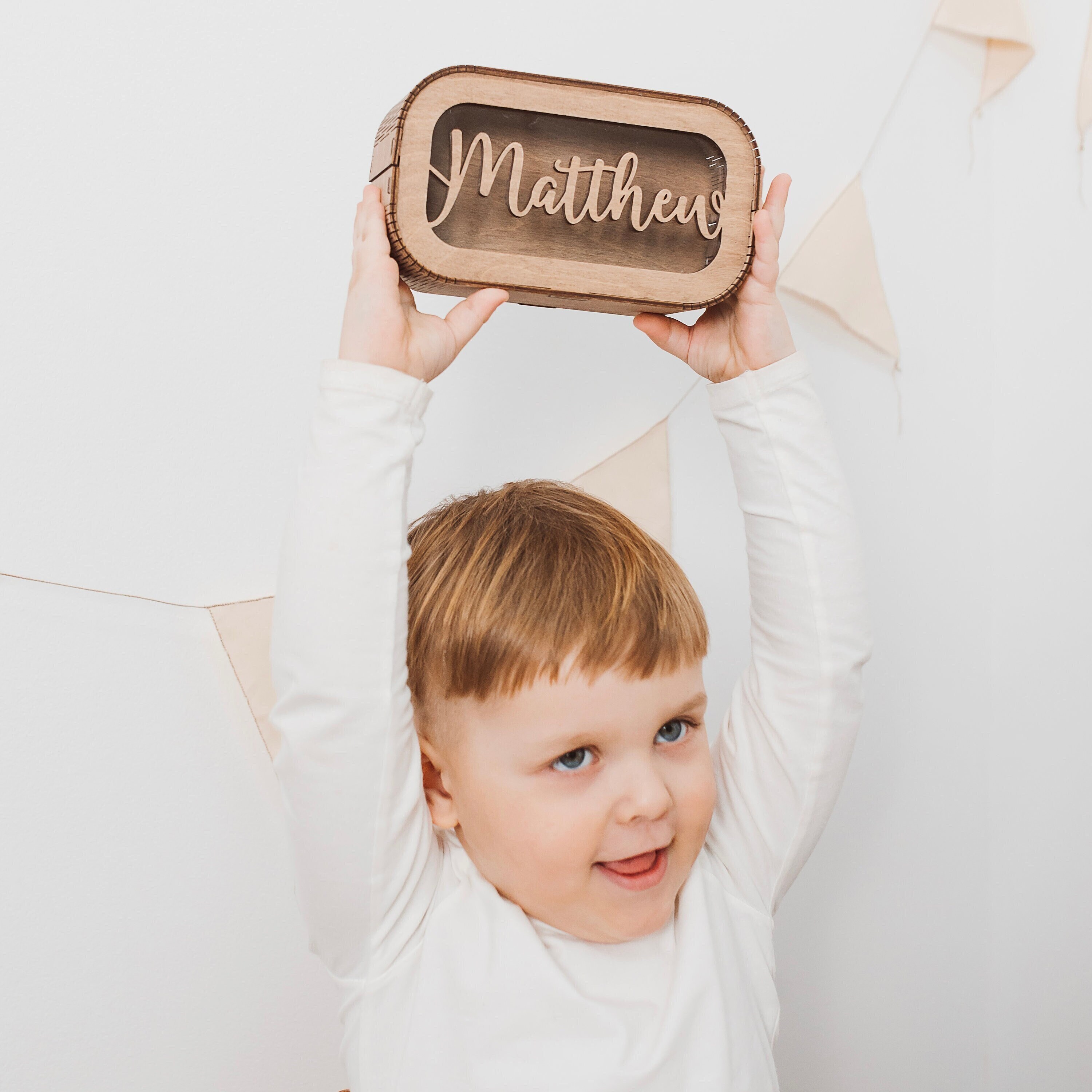 Personalized Kid Piggy Bank With Name, Baby Shower Gifts Card Box ...