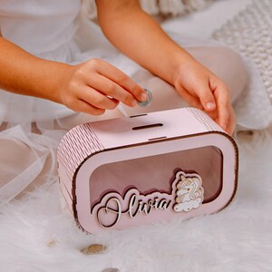 Personalized Kid Piggy Bank With Name, Baby Shower Gifts Card Box ...