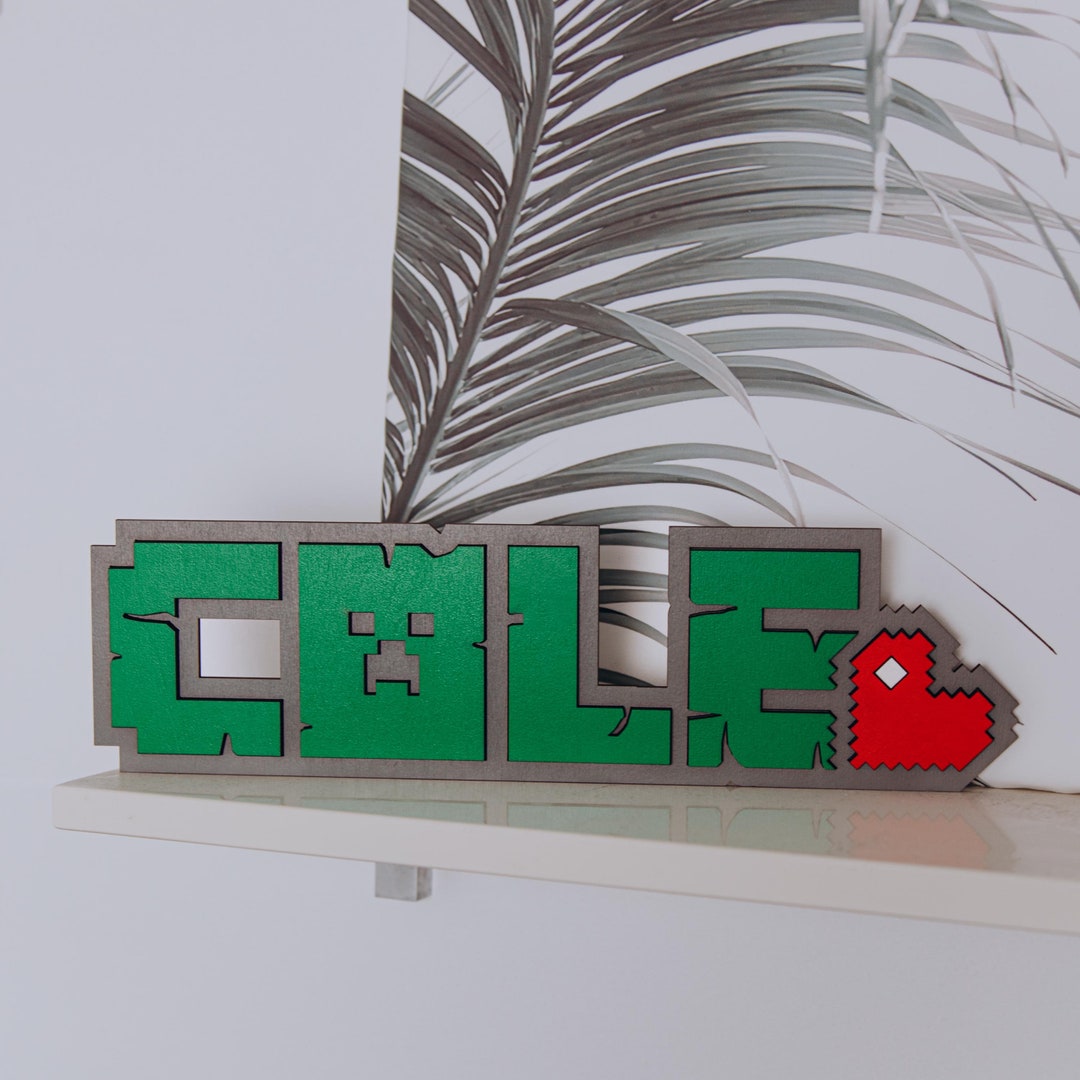 Custom Minecraft Wall Name Sign, Minecraft Birthday Party Decor, Wall ...