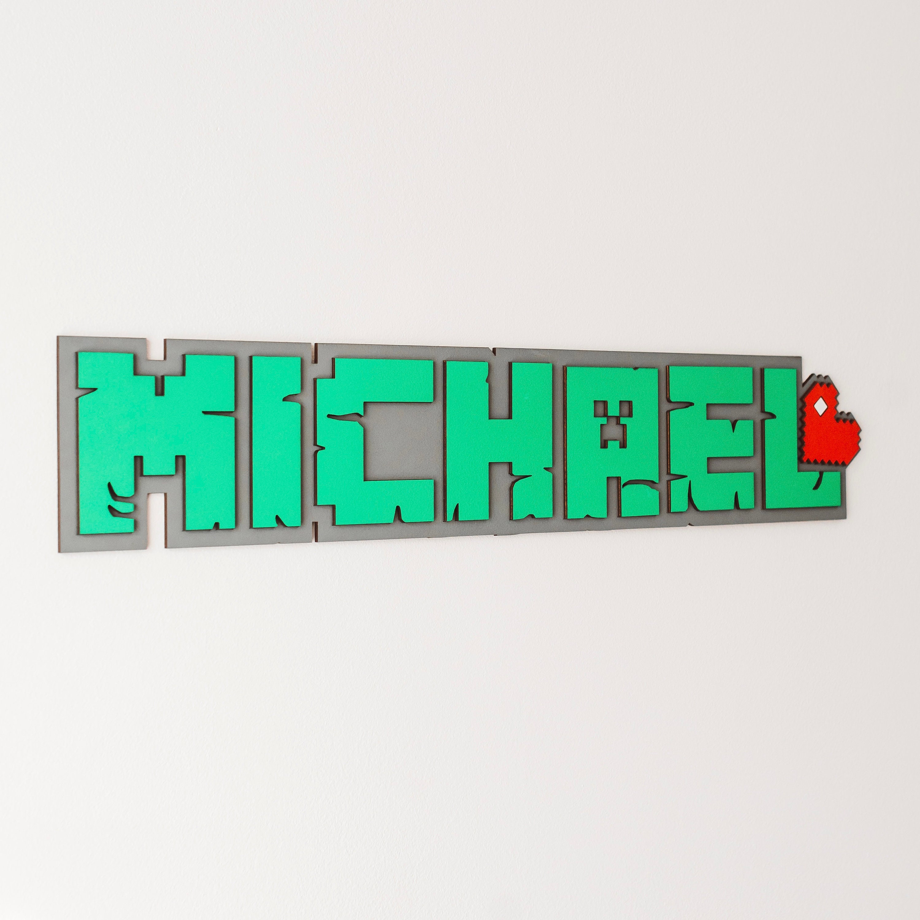 Personalized Wooden Letters in Minecraft Style, Wall Name Sign ...