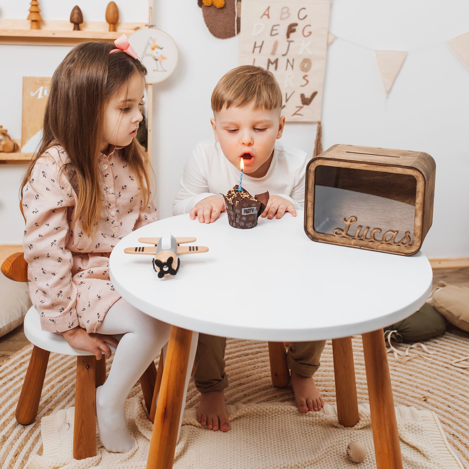 Personalized Kid Piggy Bank With Name, Baby Shower Gifts Card Box ...