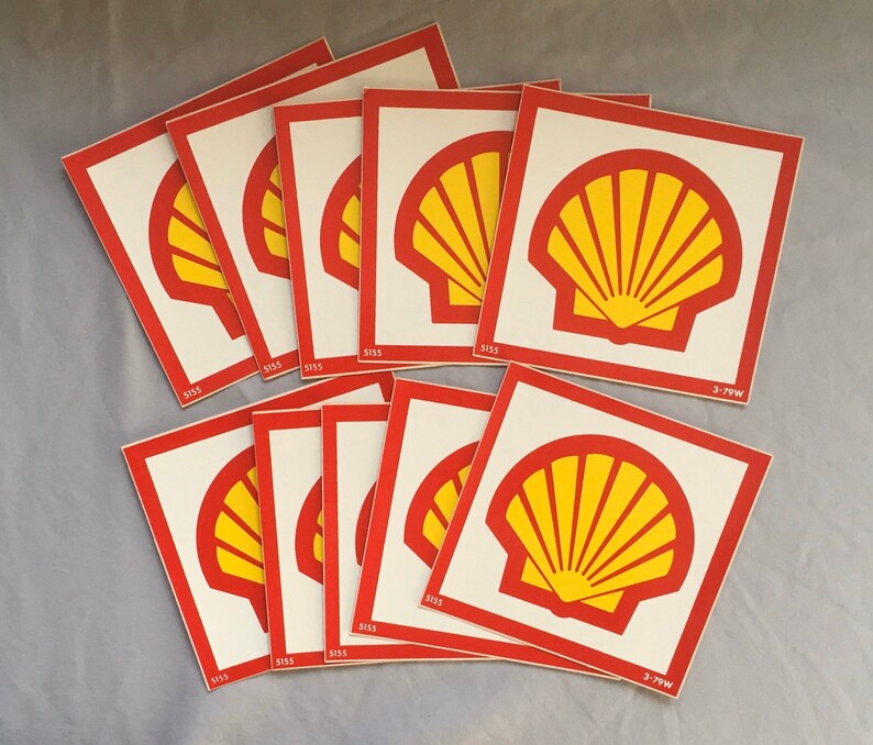 10 Vintage New Old Stock SHELL Gas Station Die Cut Decal | Etsy