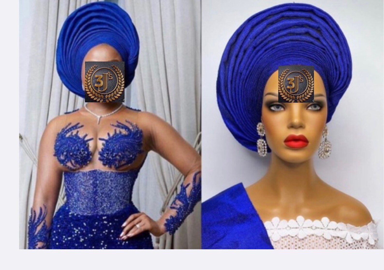Aso Oke Auto Gele and Shoulder Autogele Aso Ebi Gele Women - Etsy