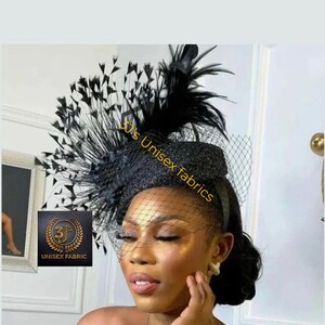 Aso Oke Fascinator and Shoulder| Prettied Gele| Ready to Wear Gele ...