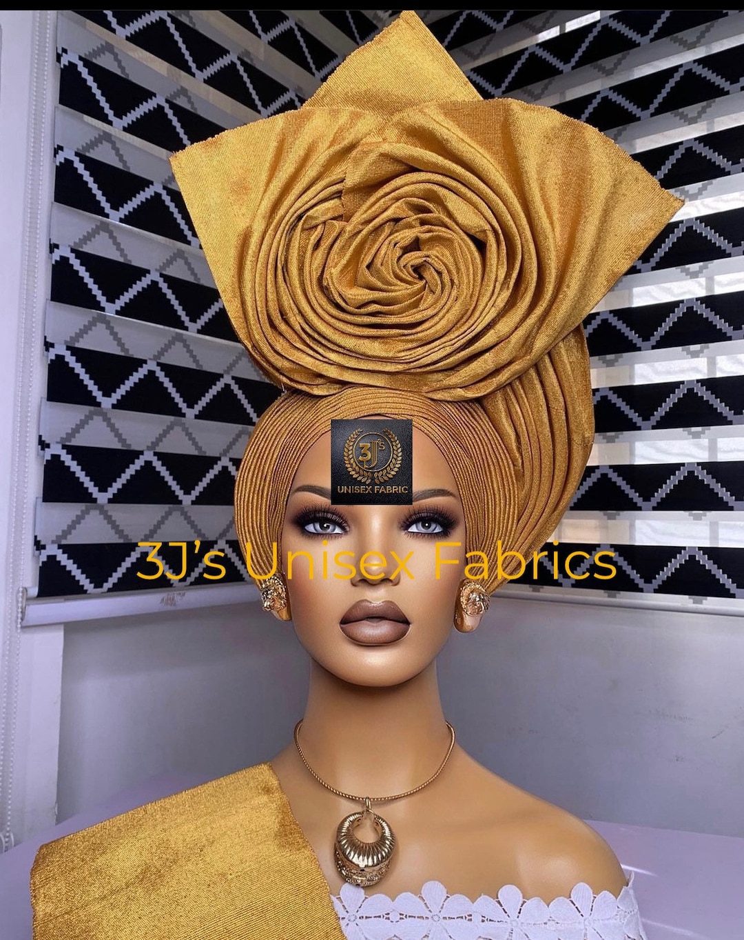 Aso Oke Auto Gele and Shoulder, Auto Gele Ready to Wear, Autogele, Aso ...