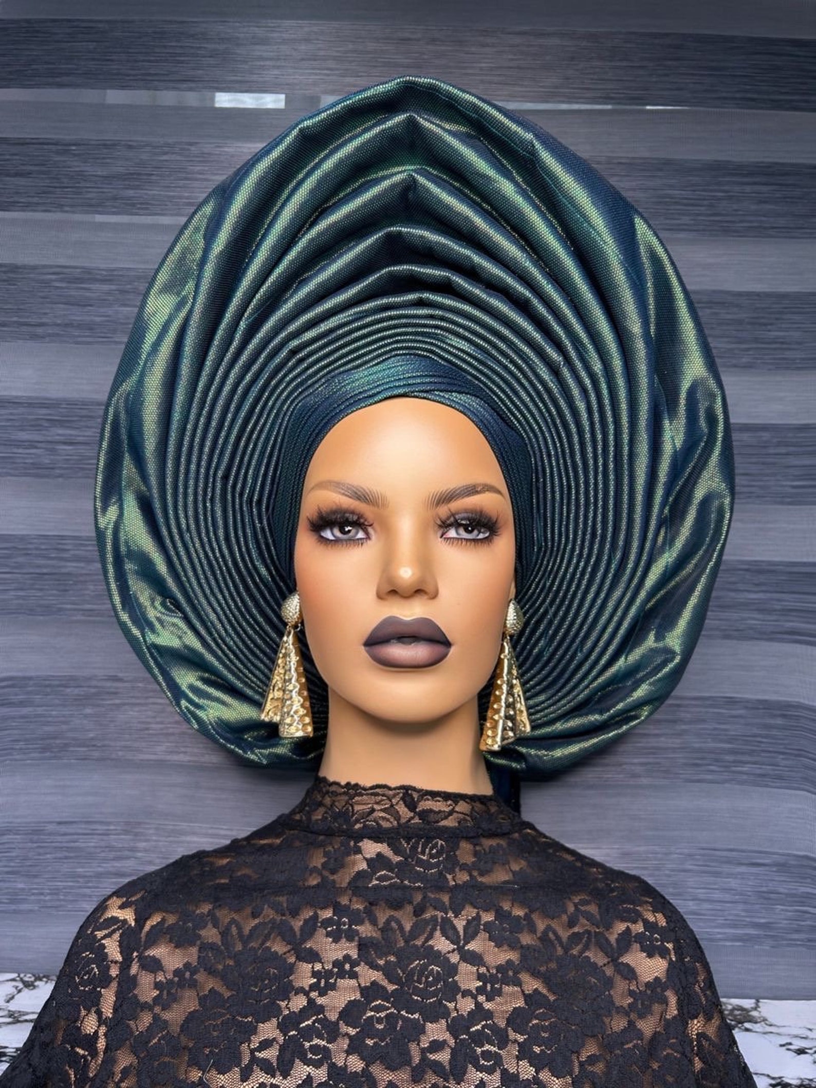 Brocade Auto Gele and Ipele Ready to Wear Gele, African , Headwrap ...