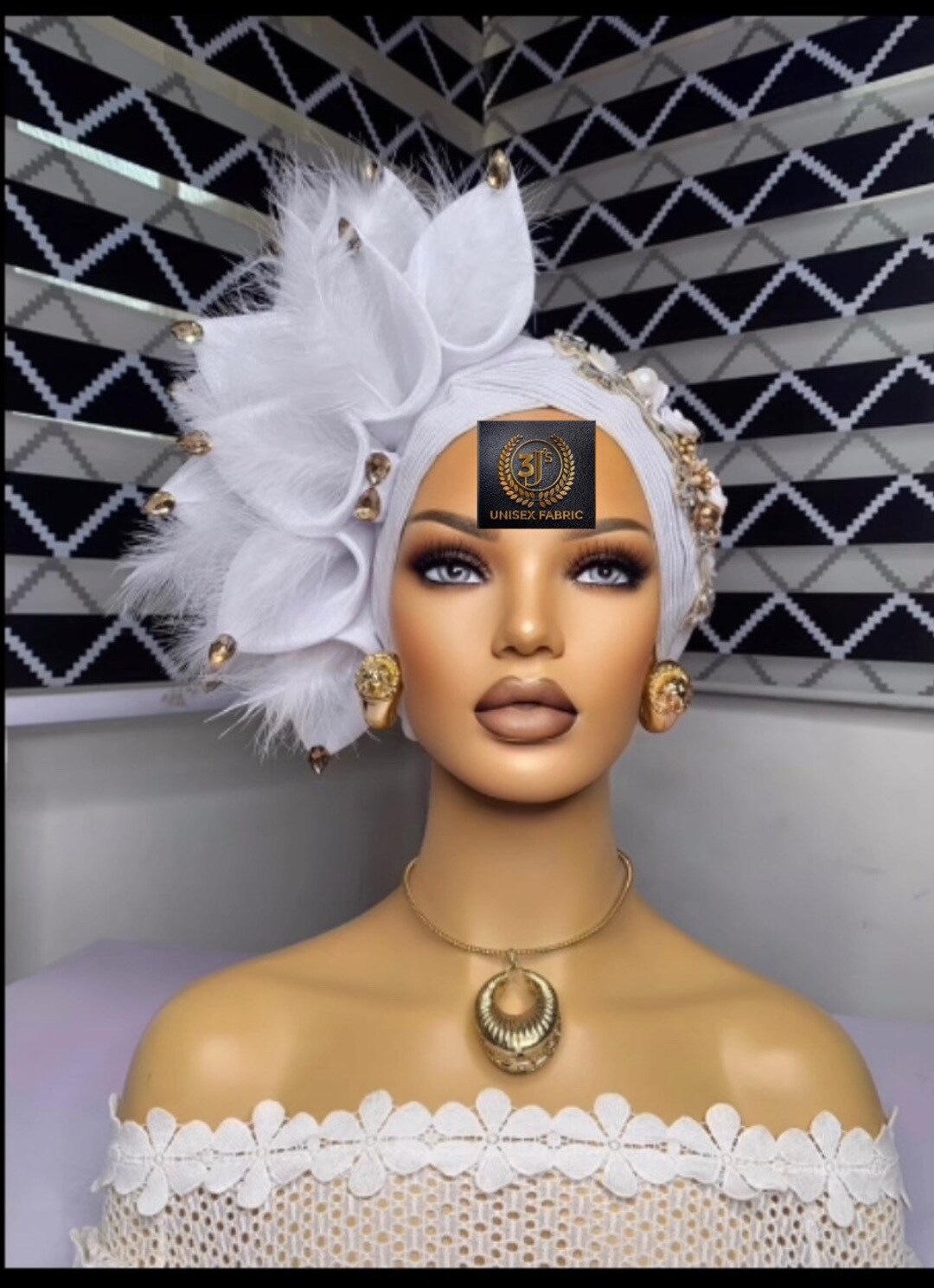 Turban Aso Oke Auto Gele and Shoulder| Prettied Gele| Ready to Wear ...