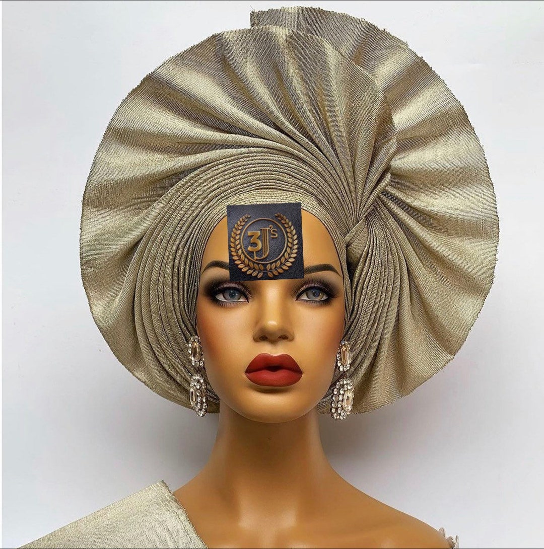 So Oke Auto Gele and Shoulder| Prettied Gele| Ready to Wear Gele ...