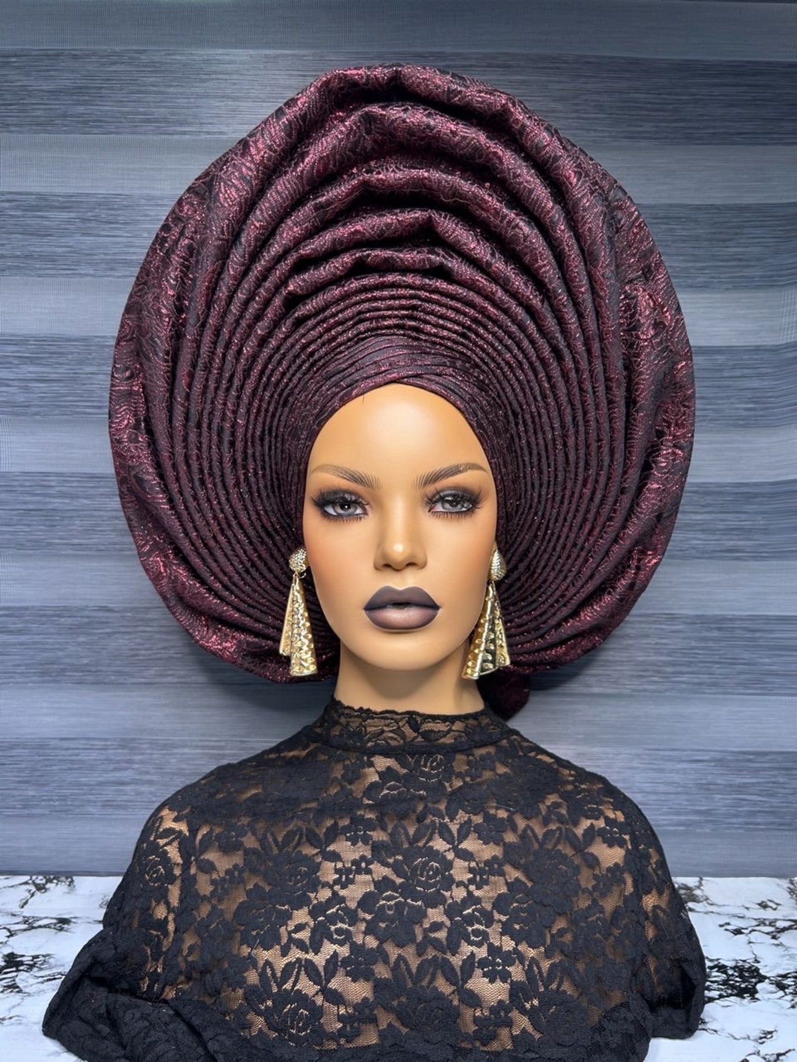 Brocade Auto Gele and Ipele Ready to Wear Gele, African , Headwrap ...