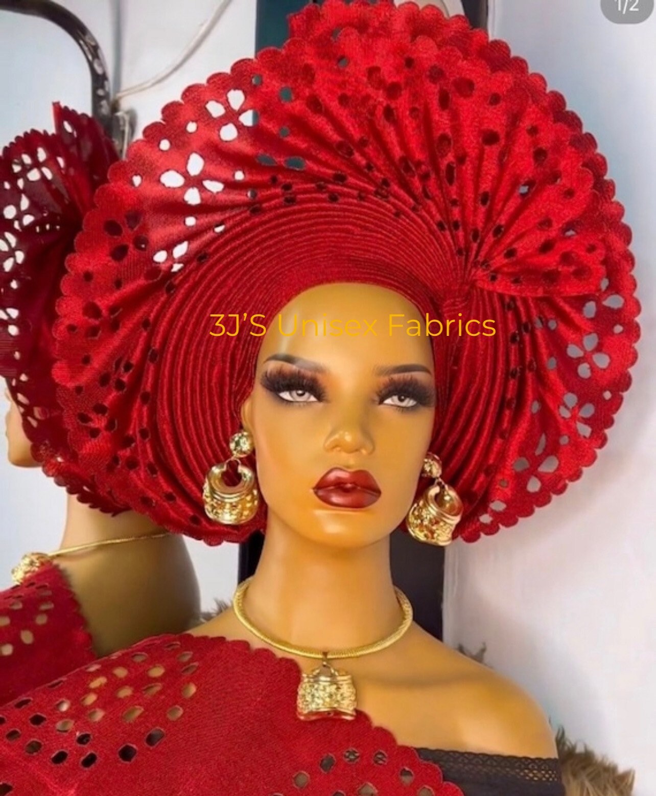 Laser Cut Aso Oke Auto Gele Ipele and Fila Ready to Wear - Etsy