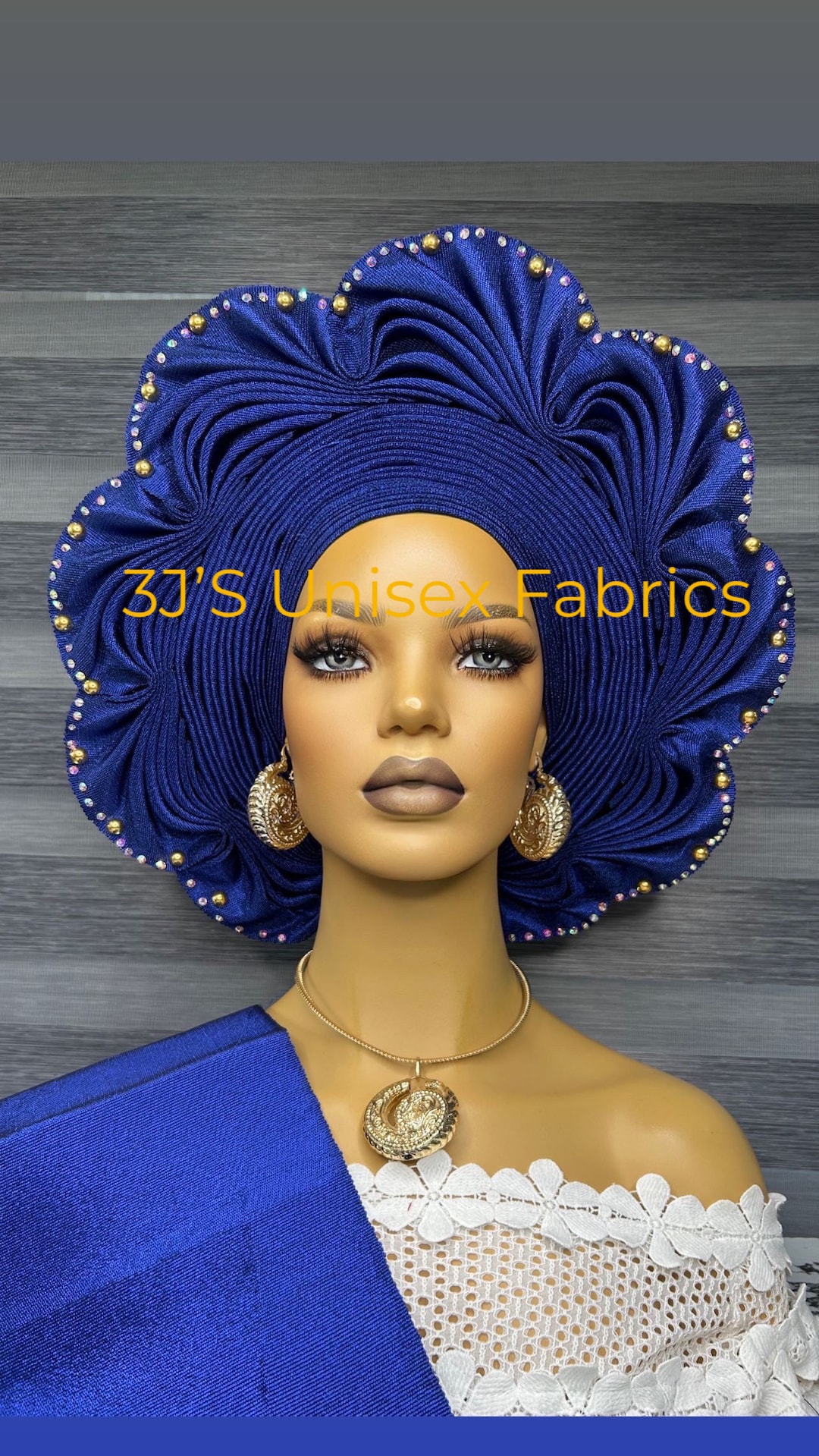 Aso Oke Auto Gele, Ipele and Fila Ready to Wear Gele, African Red ...