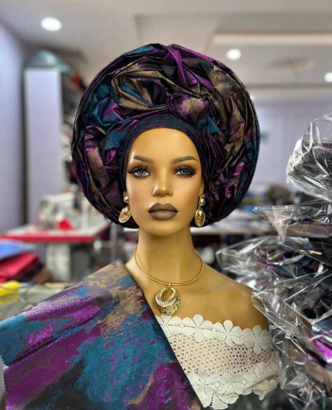 Grandmaster Auto Gele and Ipele Ready to Wear Gele, African , Headwrap ...