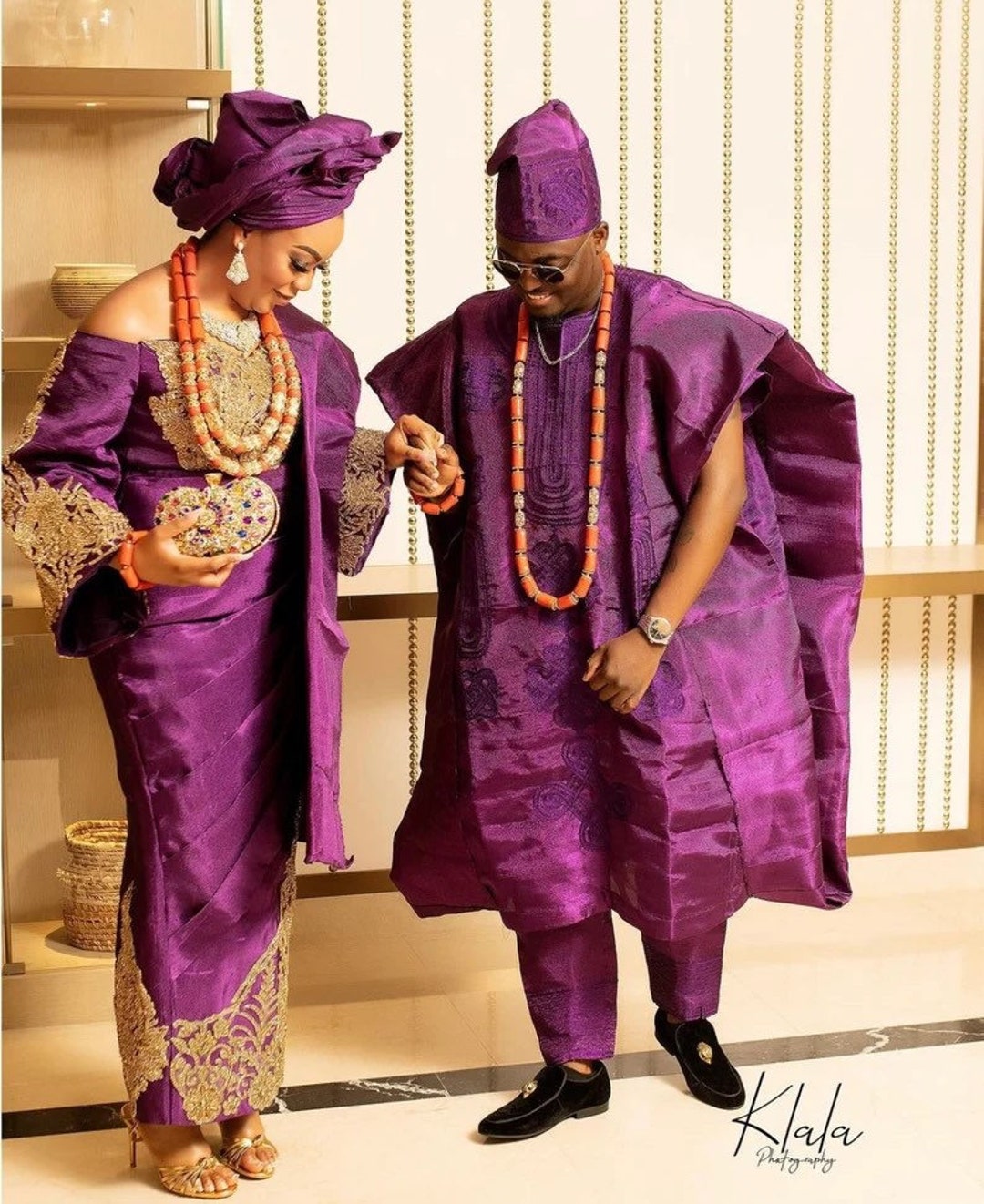 Complete Couples African Traditional Wedding Aso Oke | Nigeria Wedding ...