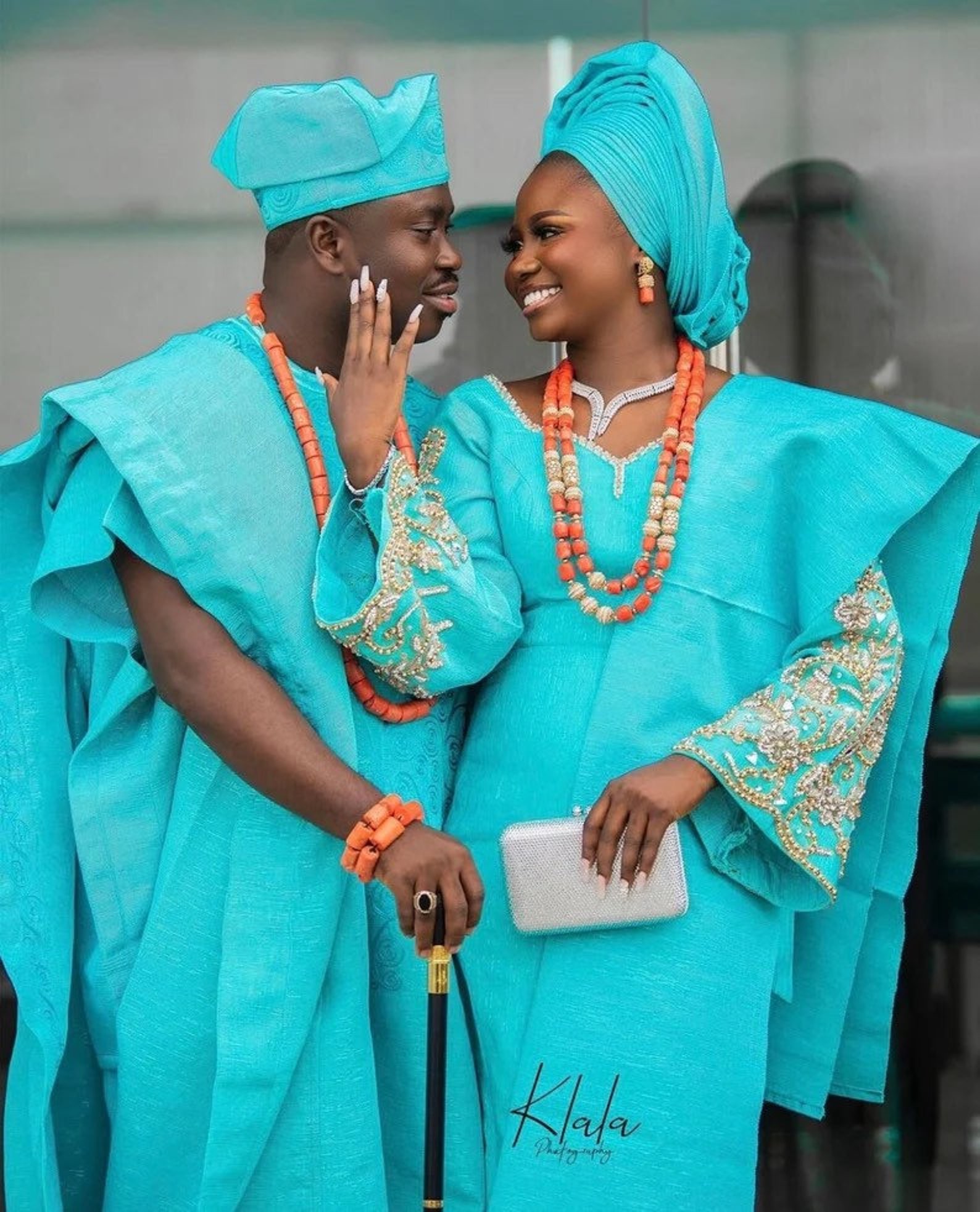 Complete Couples African Traditional Wedding Aso Oke | Nigeria Wedding ...