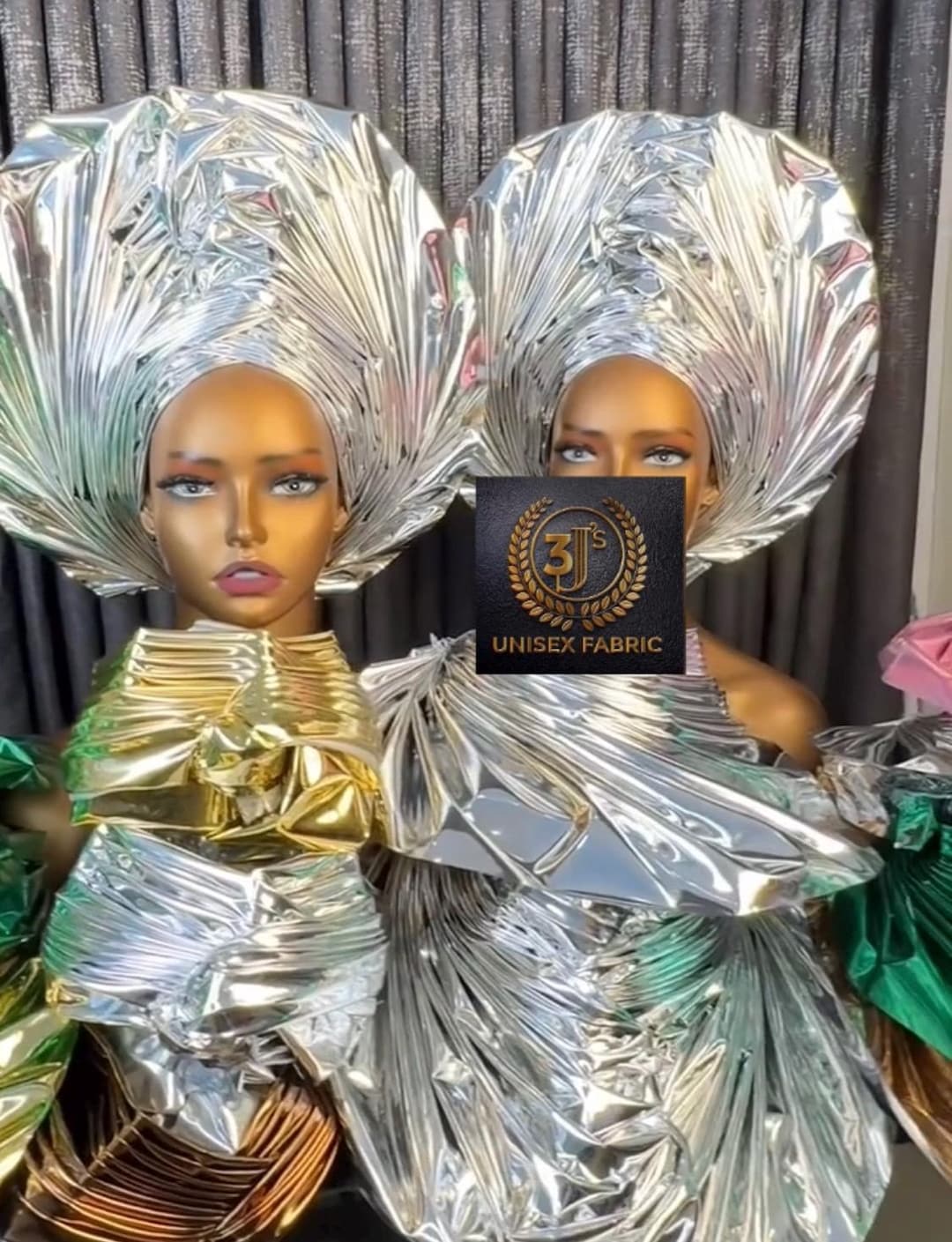 Foil Auto Gele and Ipele Ready to Wear Gele, African , Headwrap, Ready ...