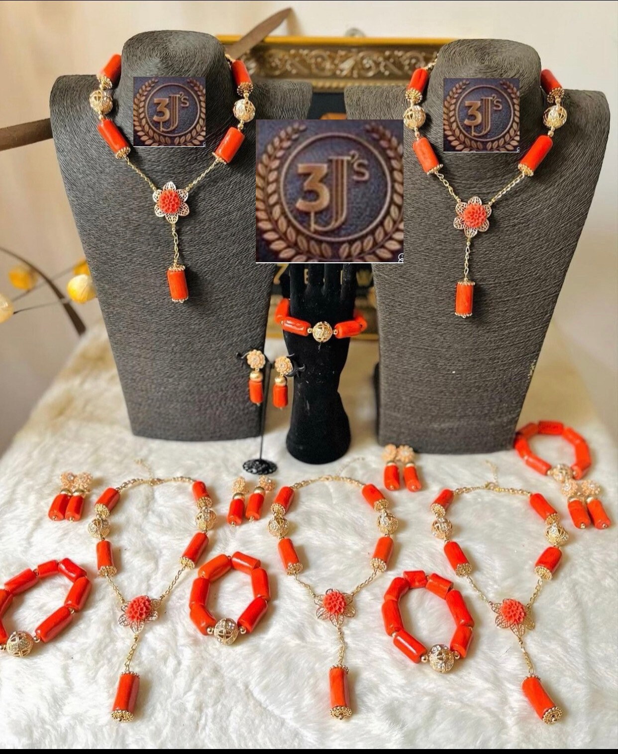 Benin Coral Bead| Bride Bead| Couple Jewelry Set| African Bead ...